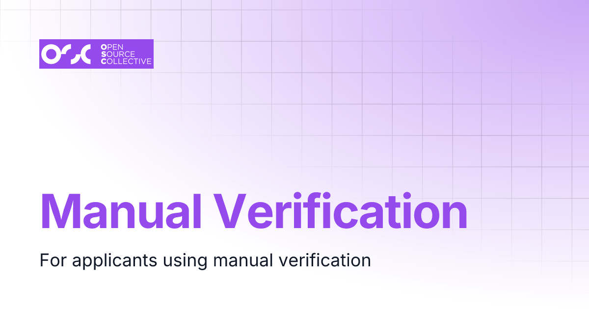 Manual Verification | Open Source Collective