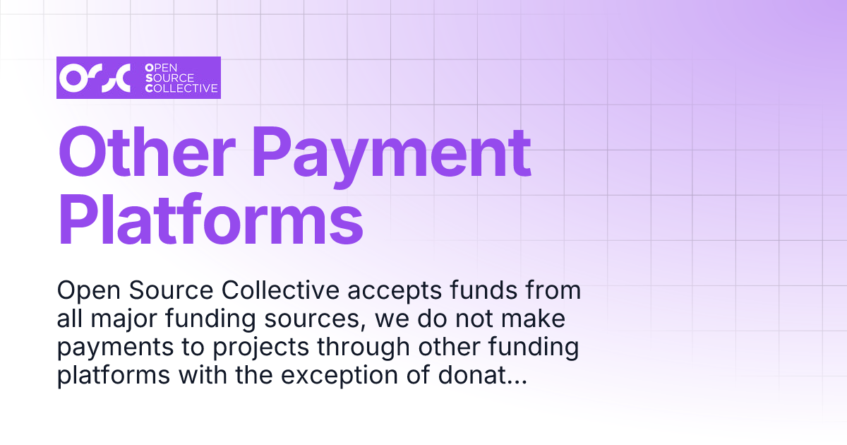 Other Payment Platforms | Open Source Collective